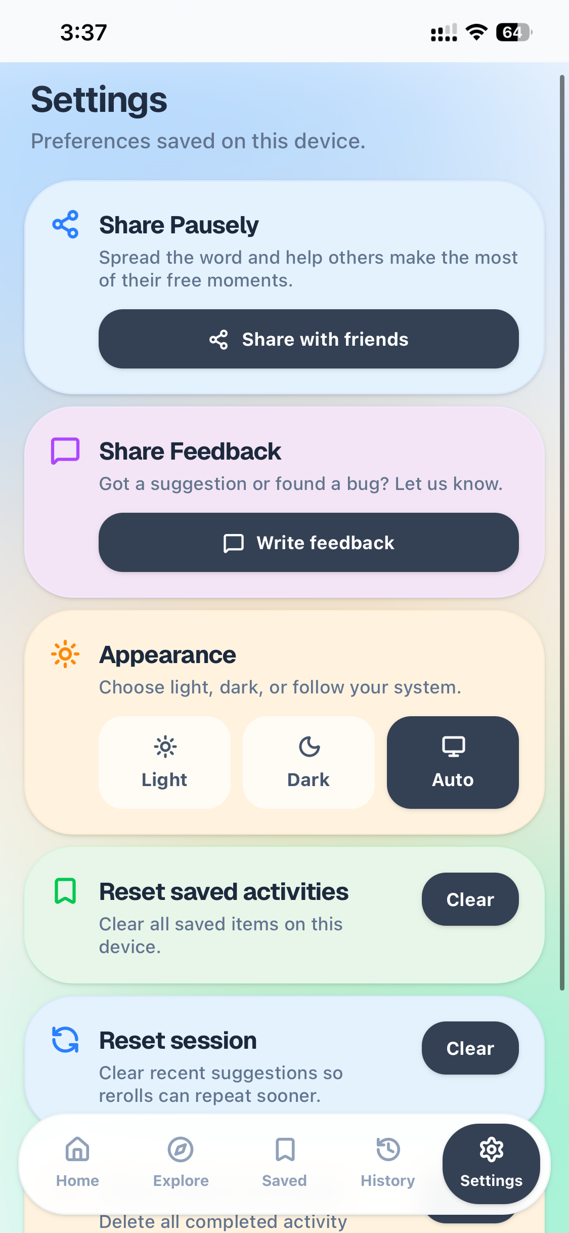 Pausely - Calm Micro Breaks and Habit Building | PeerPush